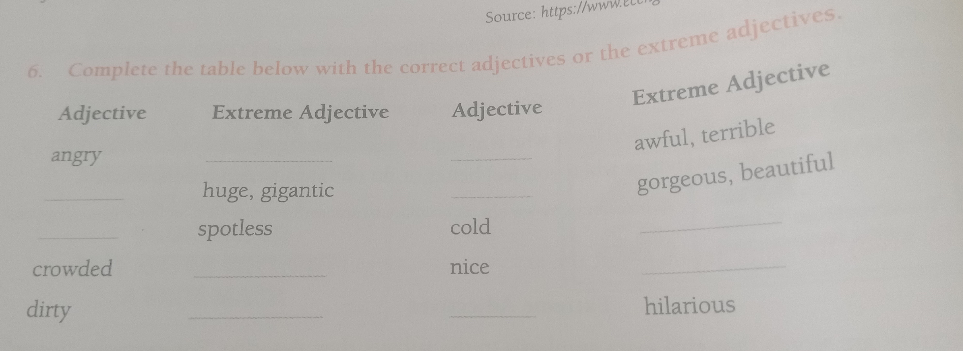 6 Complete the table below with the correct | StudyX