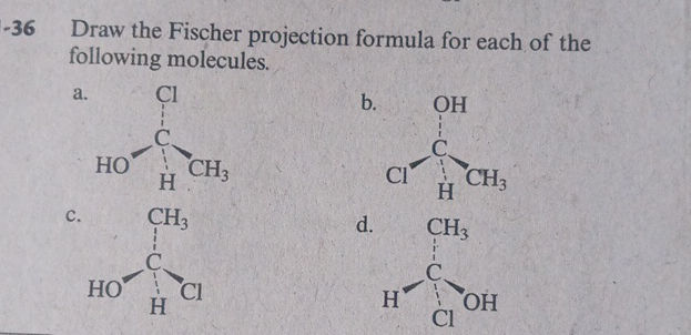 Draw the Fischer projection formula for each | StudyX