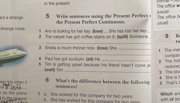 5 Write sentences using the Present Perfect | StudyX