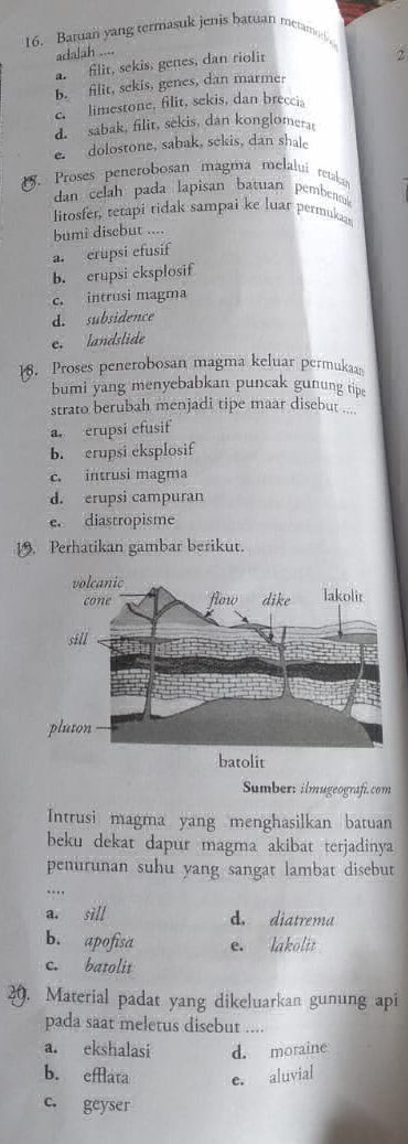 18 Proses penerobosan magma keluar permukaan | StudyX