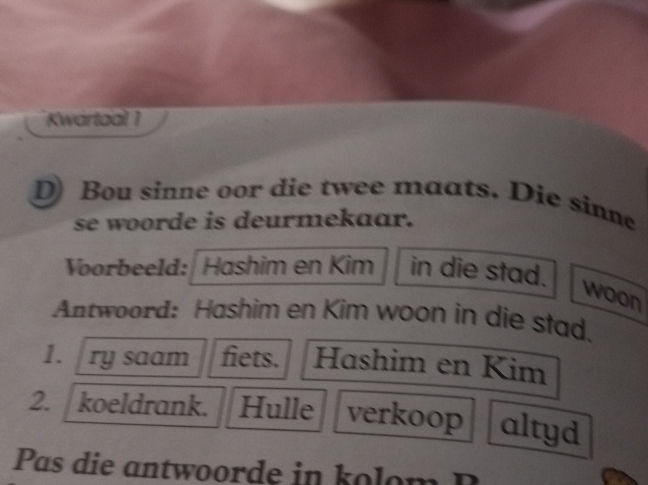 D) Bou sinne oor die twee maats Die sinne se | StudyX