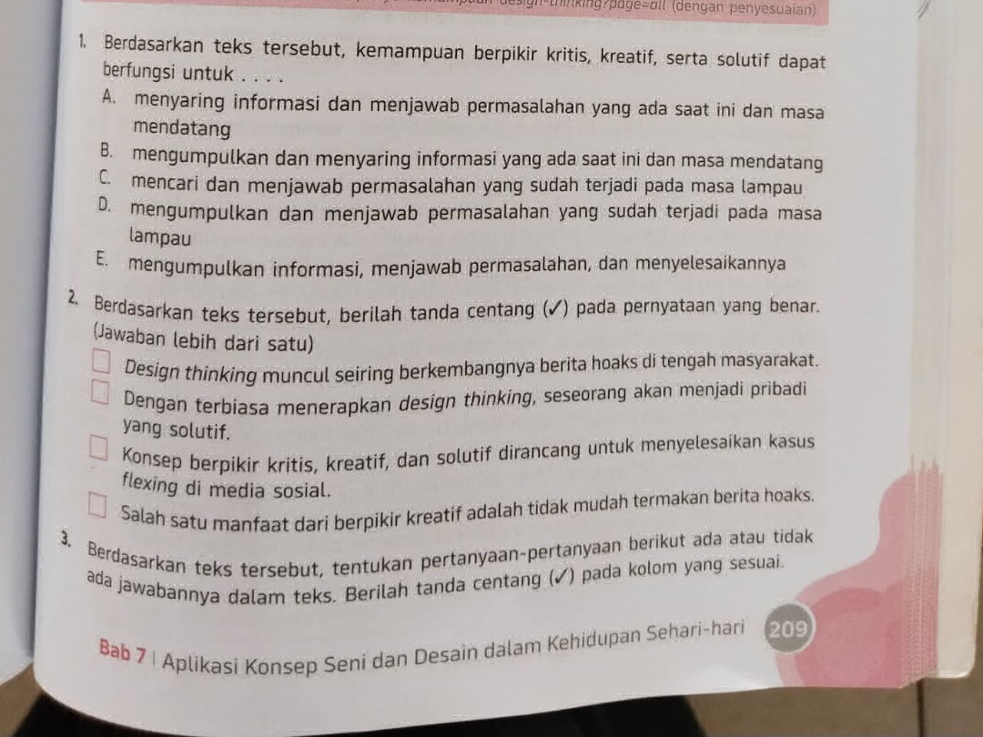 1 Berdasarkan teks tersebut kemampuan | StudyX