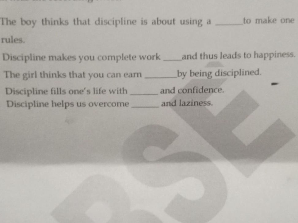 The boy thinks that discipline is about | StudyX