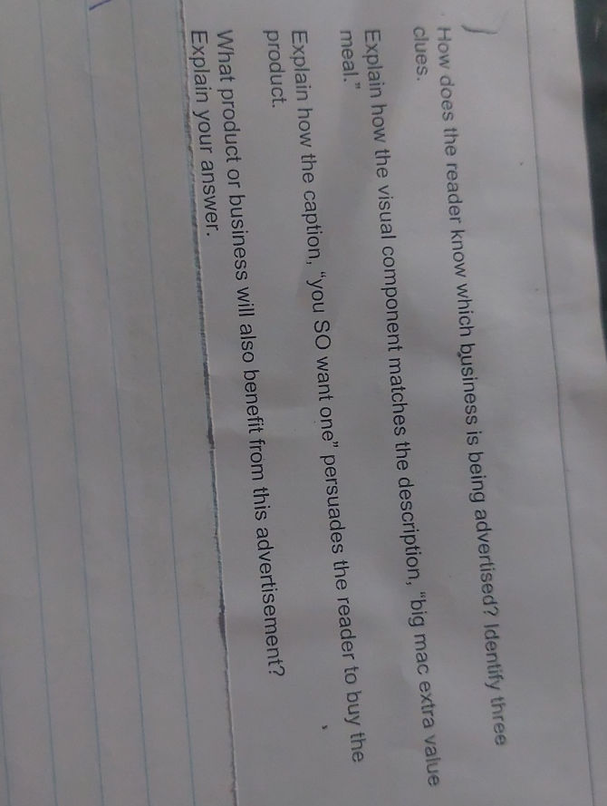 How does the reader know which business is | StudyX