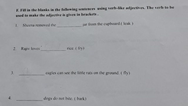 F Fill in the blanks in the following | StudyX