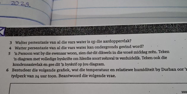3 Watter persentasie van al die vars water | StudyX