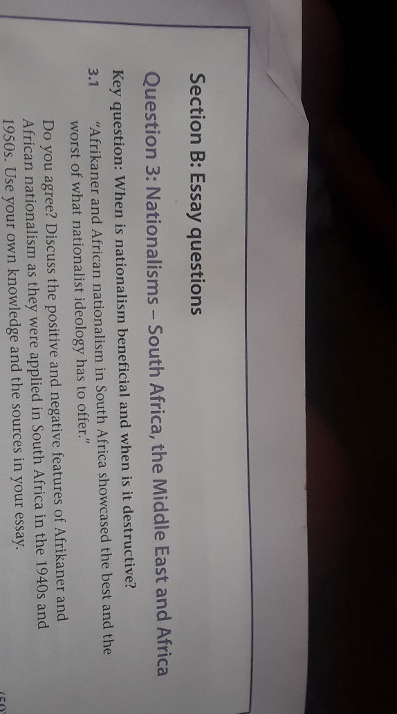 Section B Essay questions Question 3 | StudyX