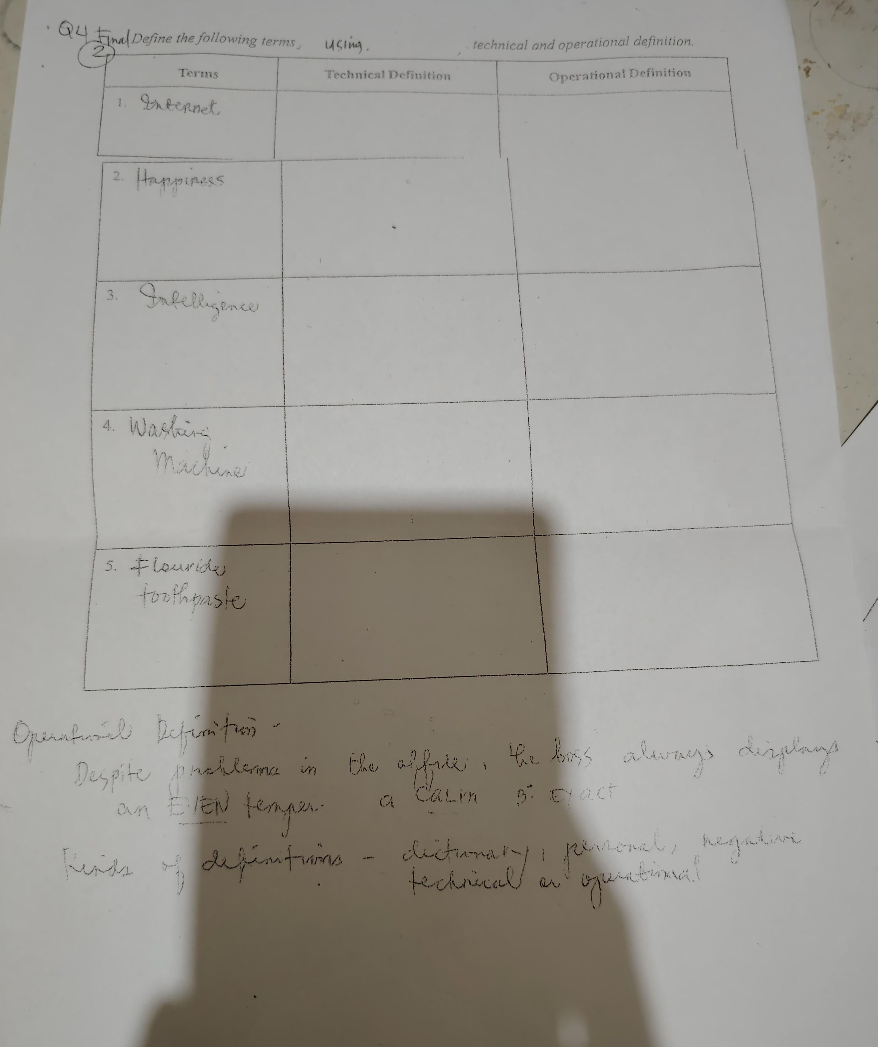 Q4 Final Define the following terms, using | StudyX
