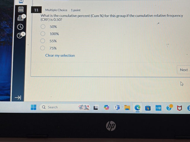What is the cumulative percent (Cum ) for | StudyX