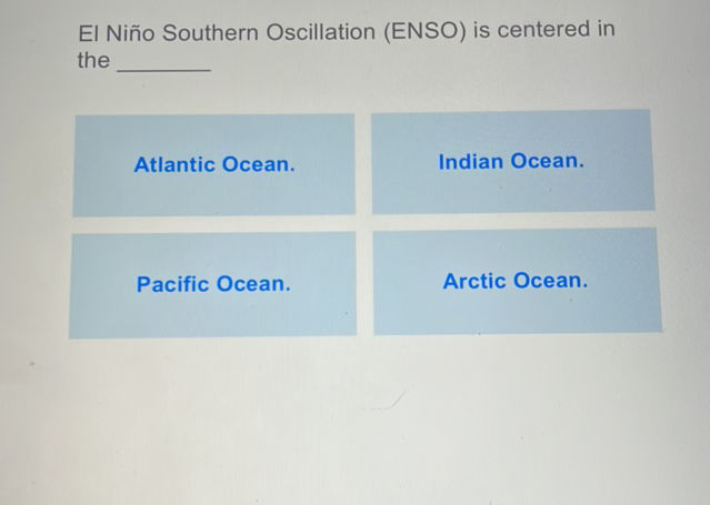El Nio Southern Oscillation (ENSO) is | StudyX