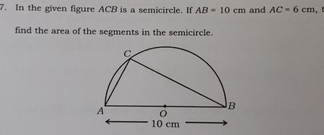 In the given figure $ACB$ is a semicircle. | StudyX