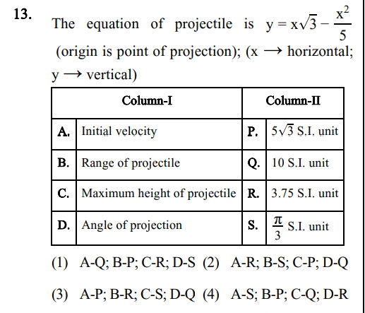 The equation of projectile is $y = x {3} - | StudyX
