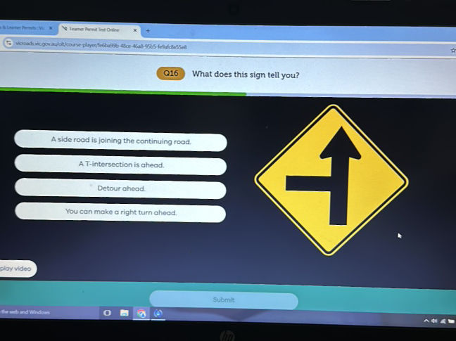 What does this sign tell you? A side road is