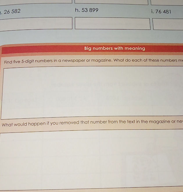 Big numbers with meaning Find five 5-digit | StudyX