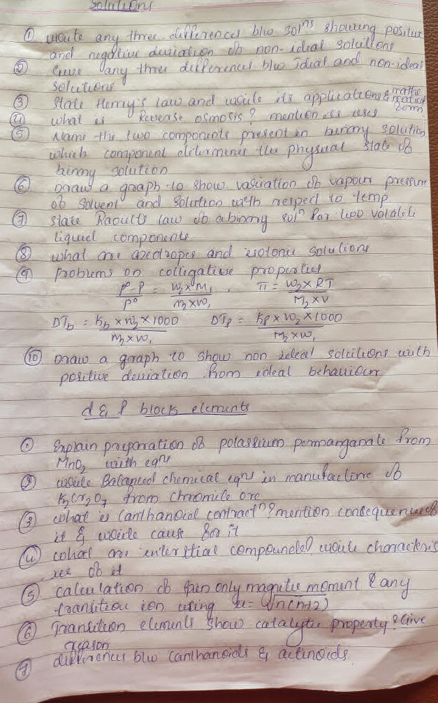 0 Write any three differences b/w solutions | StudyX