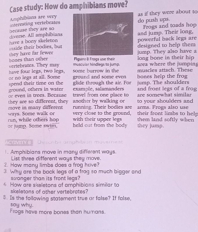 1 Amphibians move in many different ways