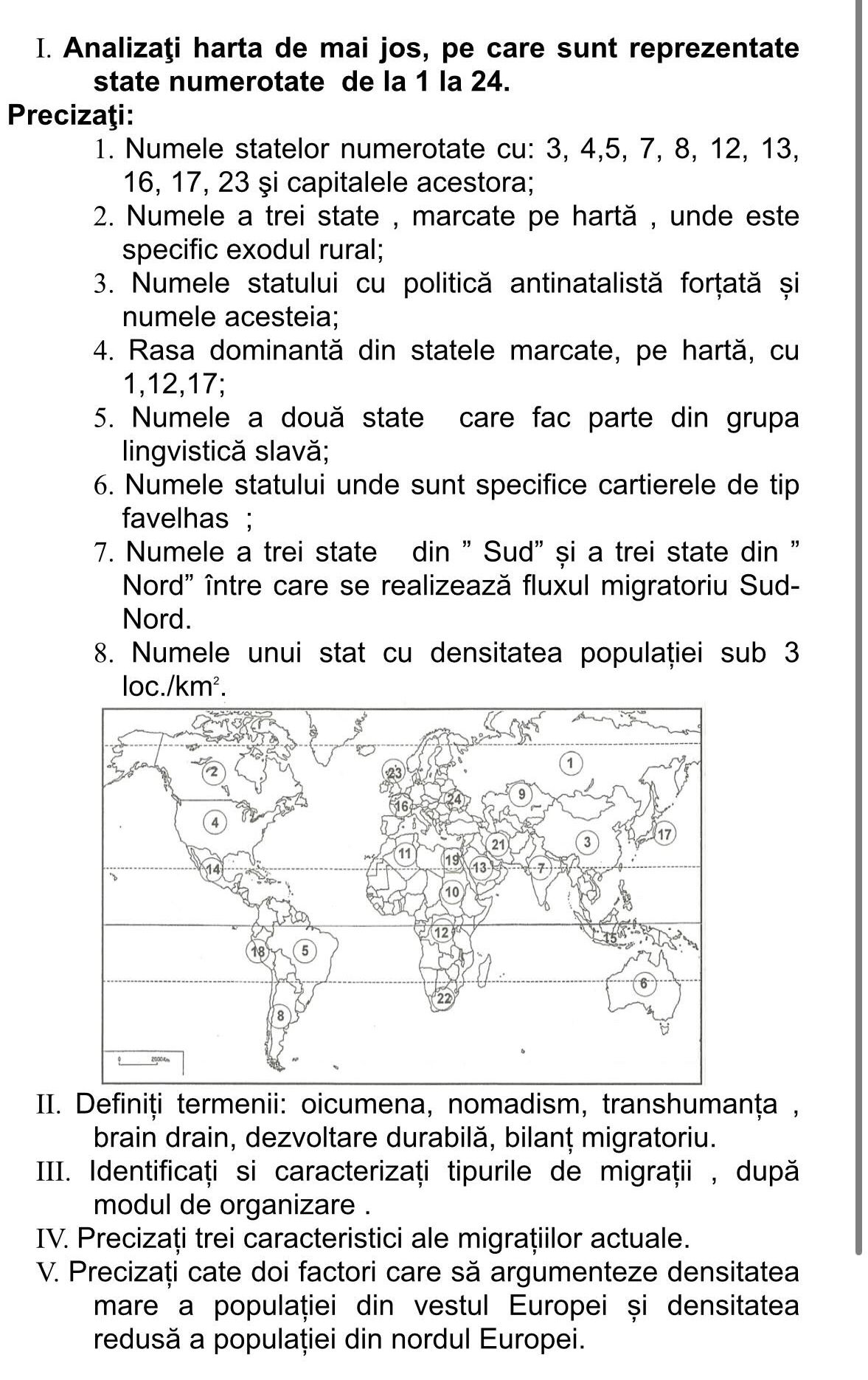 I Analizai harta de mai jos pe care sunt | StudyX