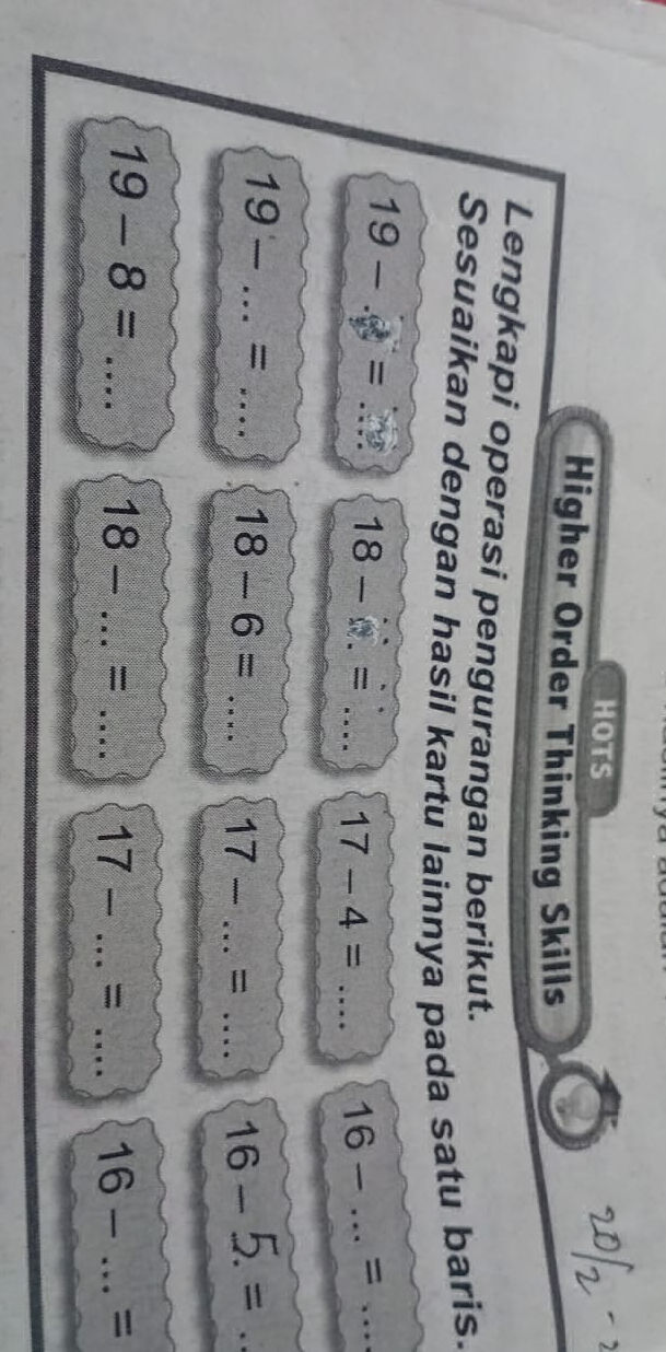 Lengkap operasi pengurangan berikut | StudyX