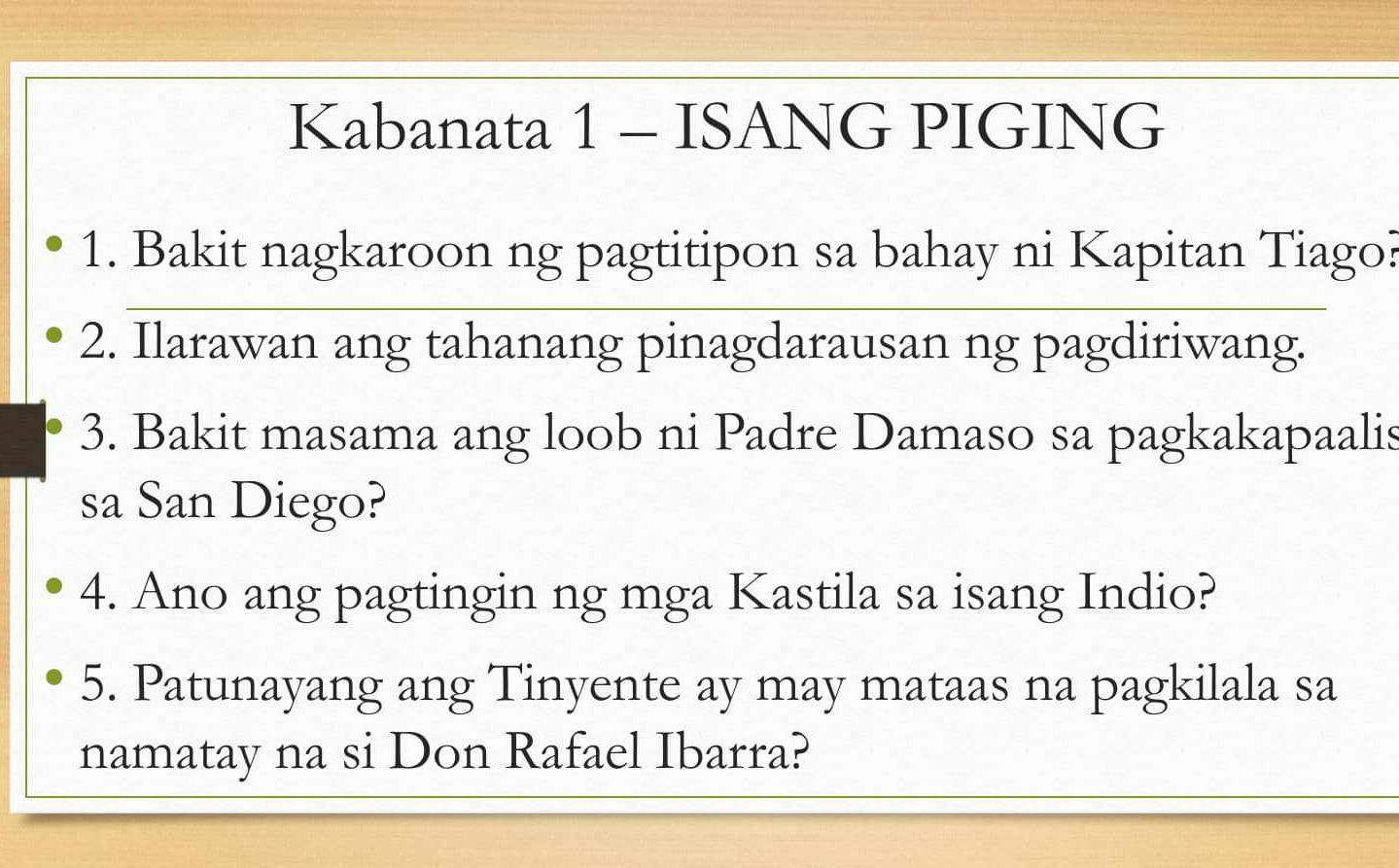 Kabanata 1 ISANG PIGING 1 Bakit nagkaroon | StudyX