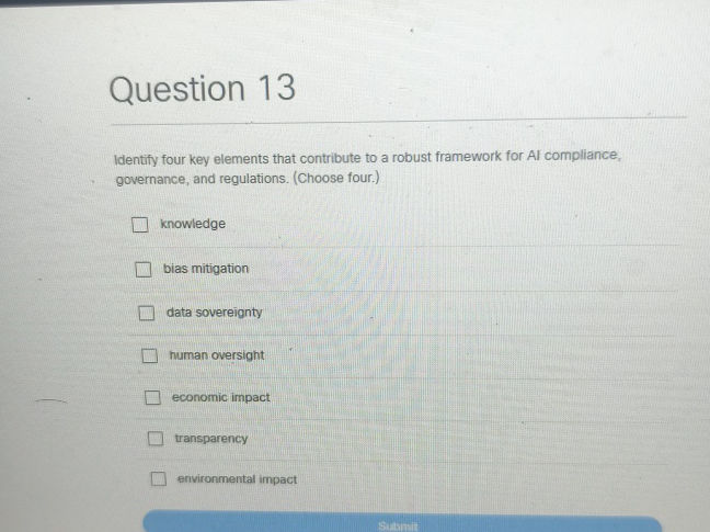 Question 13 Identify four key elements that | StudyX