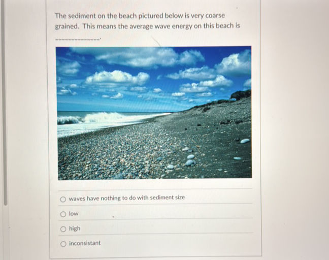 The sediment on the beach pictured below is | StudyX