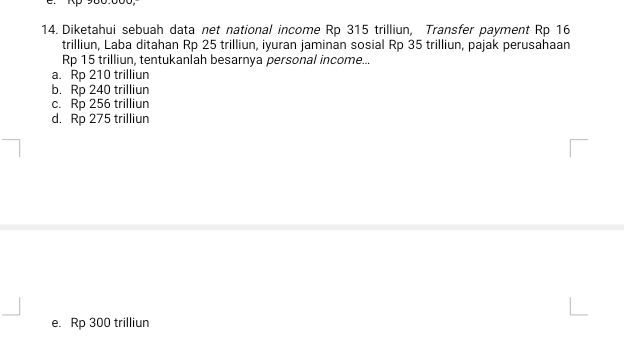 14. Diketahui sebuah data net national | StudyX