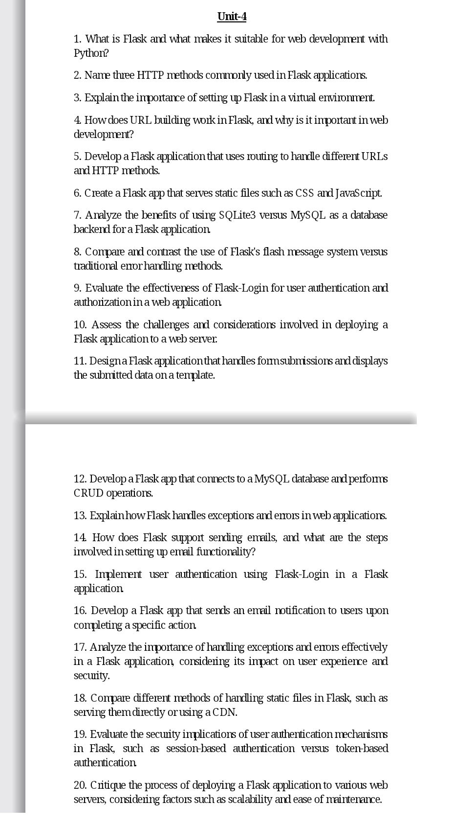 Unit-4 1 What is Flask and what makes it | StudyX