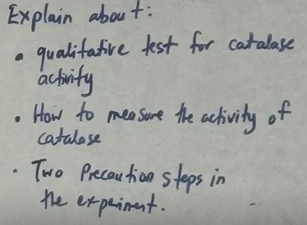 Explain about qualitative test for catalase