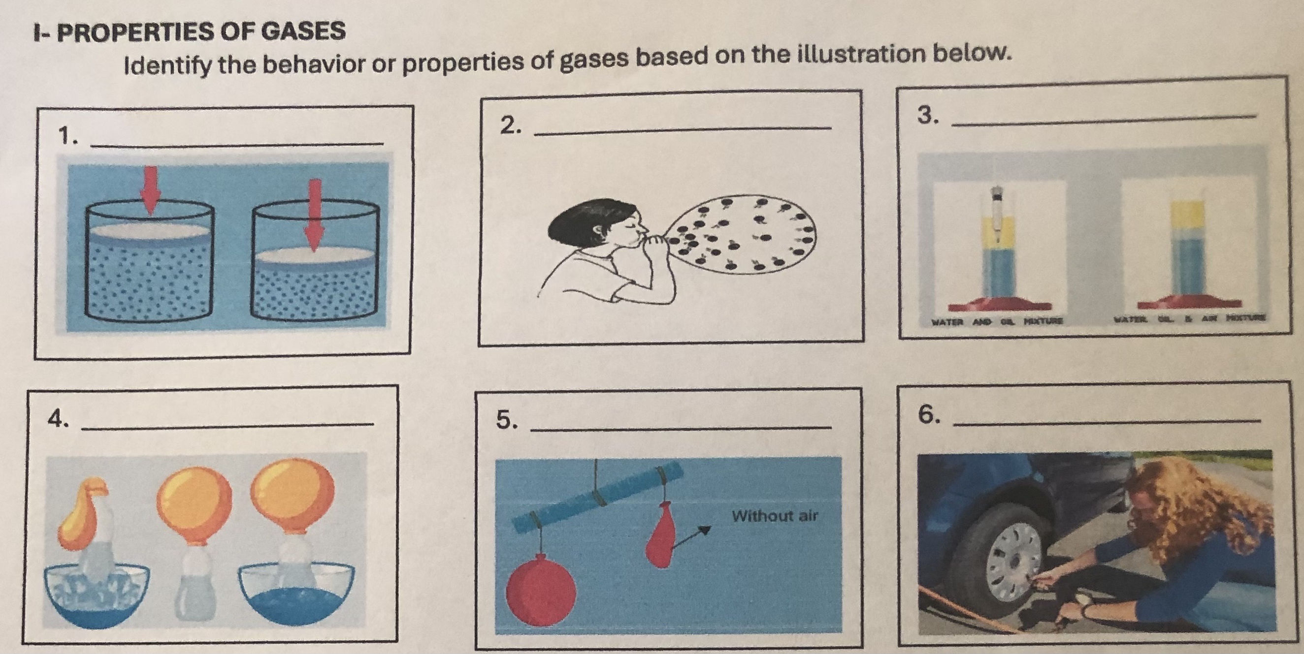 I- PROPERTIES OF GASES Identify the behavior | StudyX