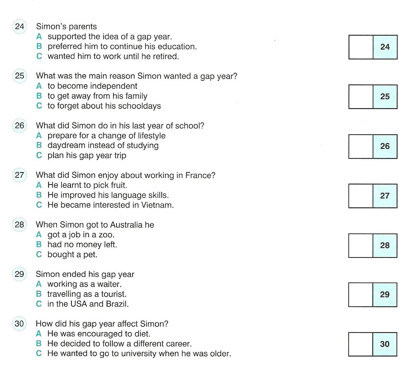 24 Simons parents A supported the idea of a | StudyX