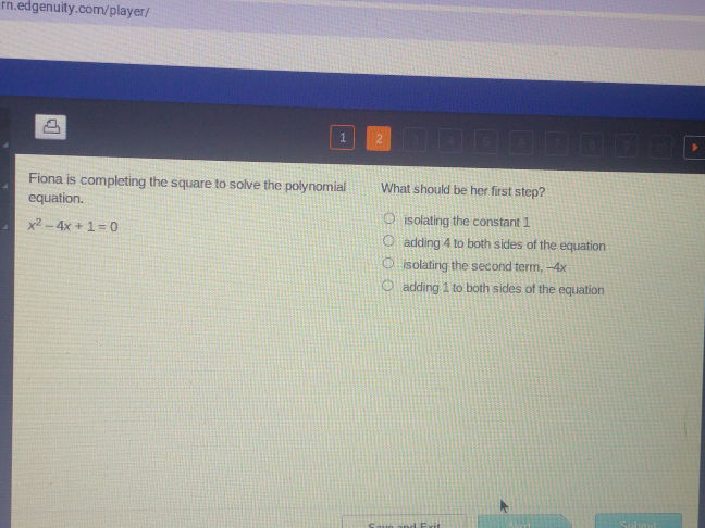 Fiona is completing the square to solve the | StudyX