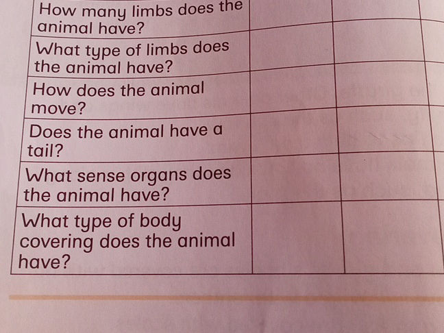 How many limbs does the animal have? What | StudyX