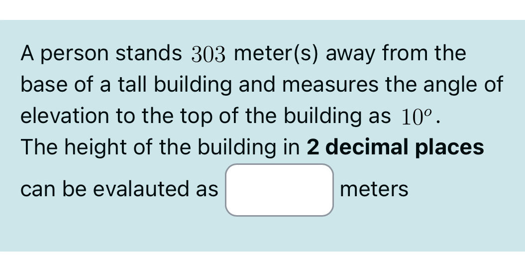 A person stands 303 meter(s) away from the | StudyX