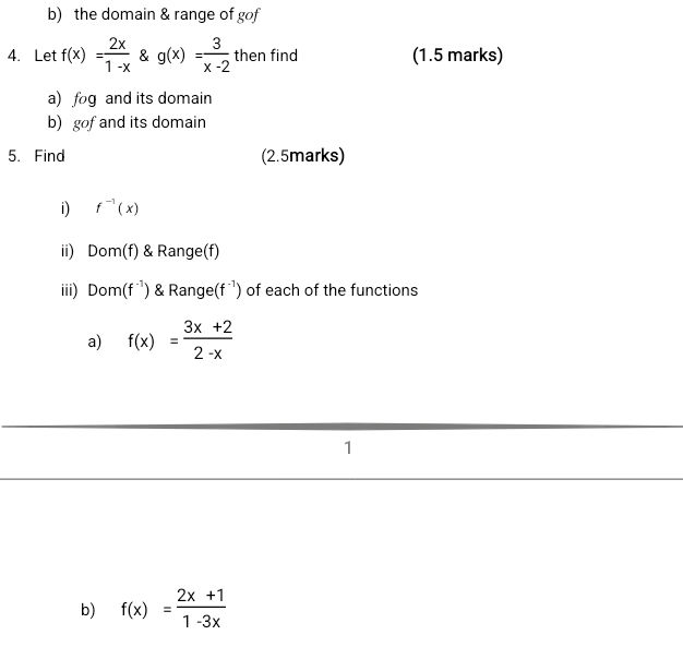 b) the domain range of gof 3 4 Let f(x) = | StudyX