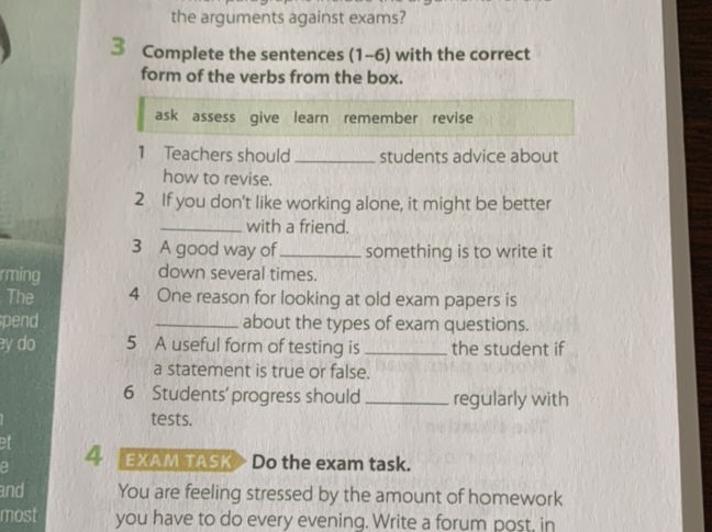 Complete the sentences (1-6) with the | StudyX