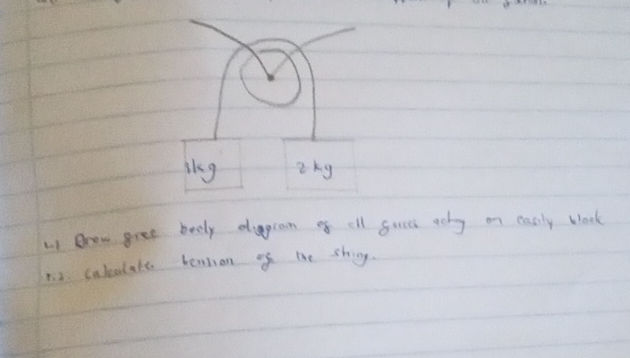 Draw free body diagram of all forces acting | StudyX