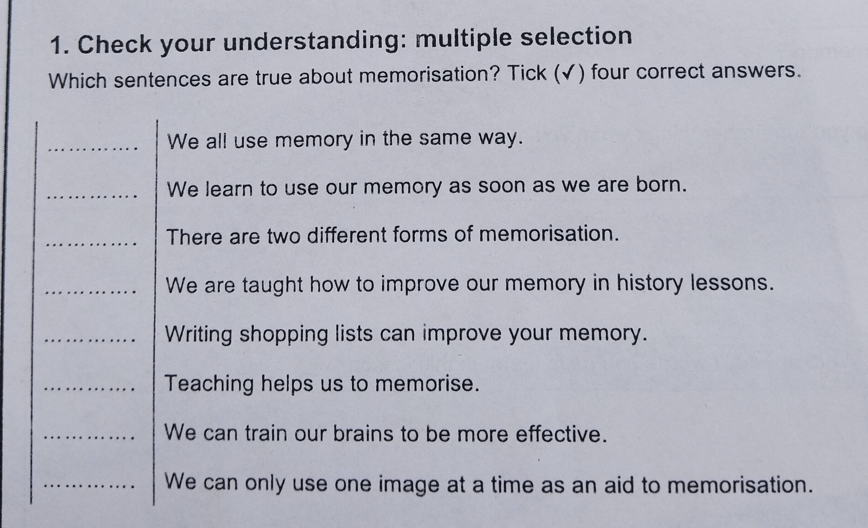 1 Check your understanding multiple | StudyX