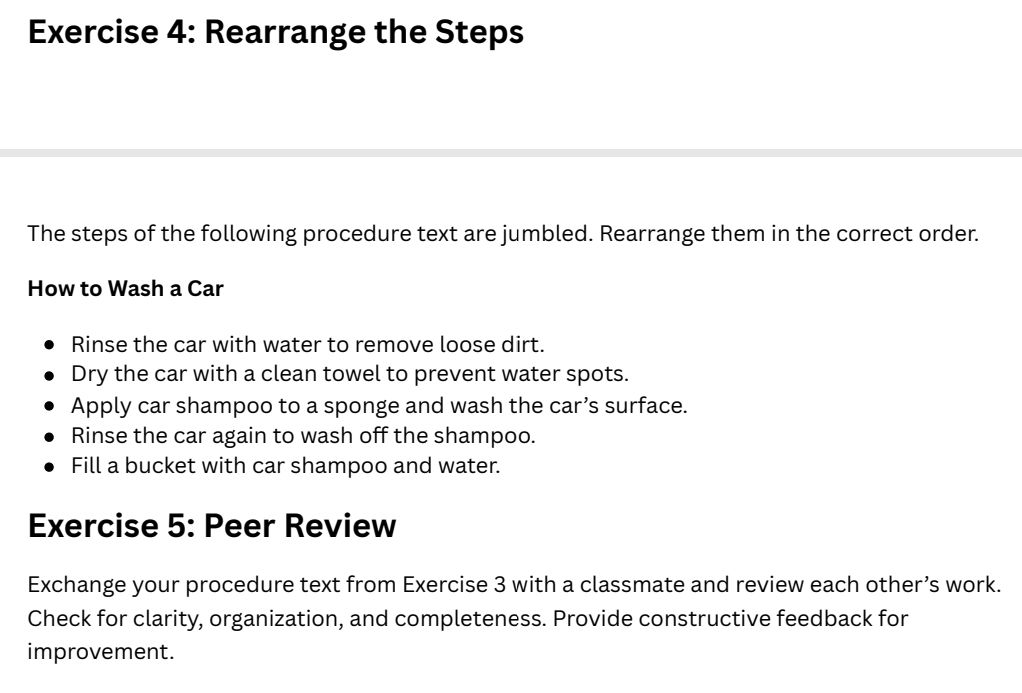 The steps of the following procedure text | StudyX