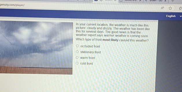 In your current location the weather is much