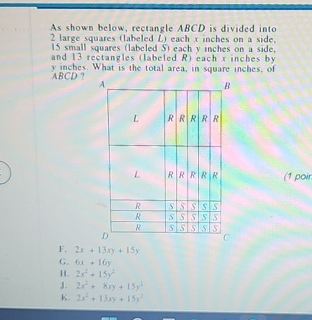 As shown below rectangle ABCD is divided | StudyX
