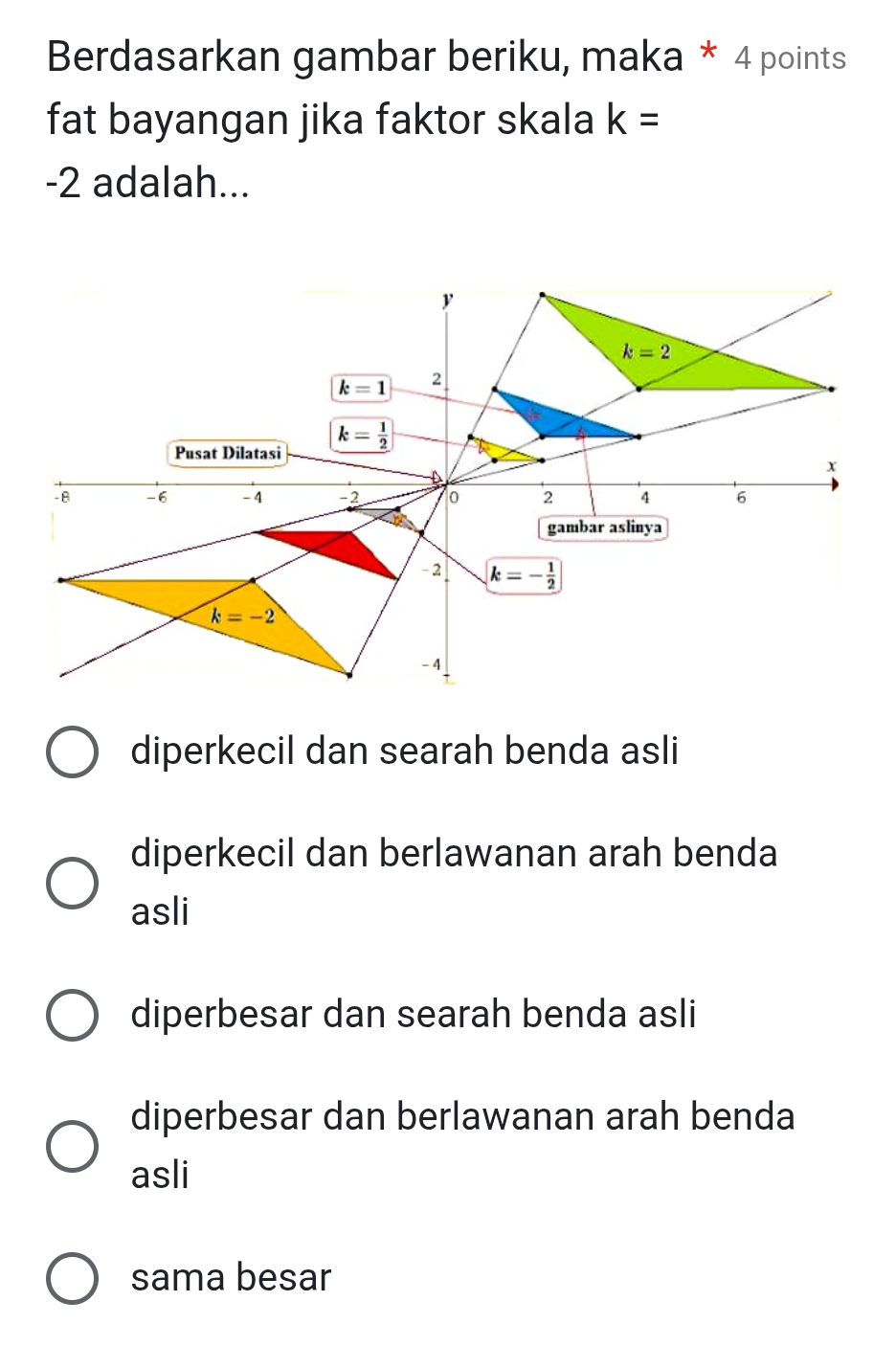 Berdasarkan gambar beriku maka fat bayangan | StudyX