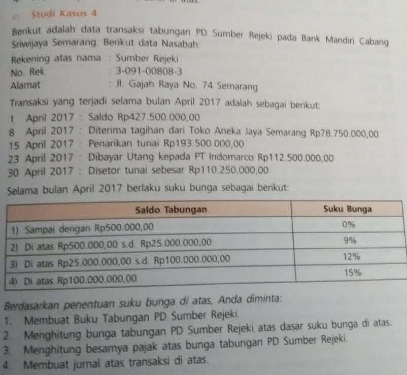 Berikut adalah data transaksi tabungan PD | StudyX