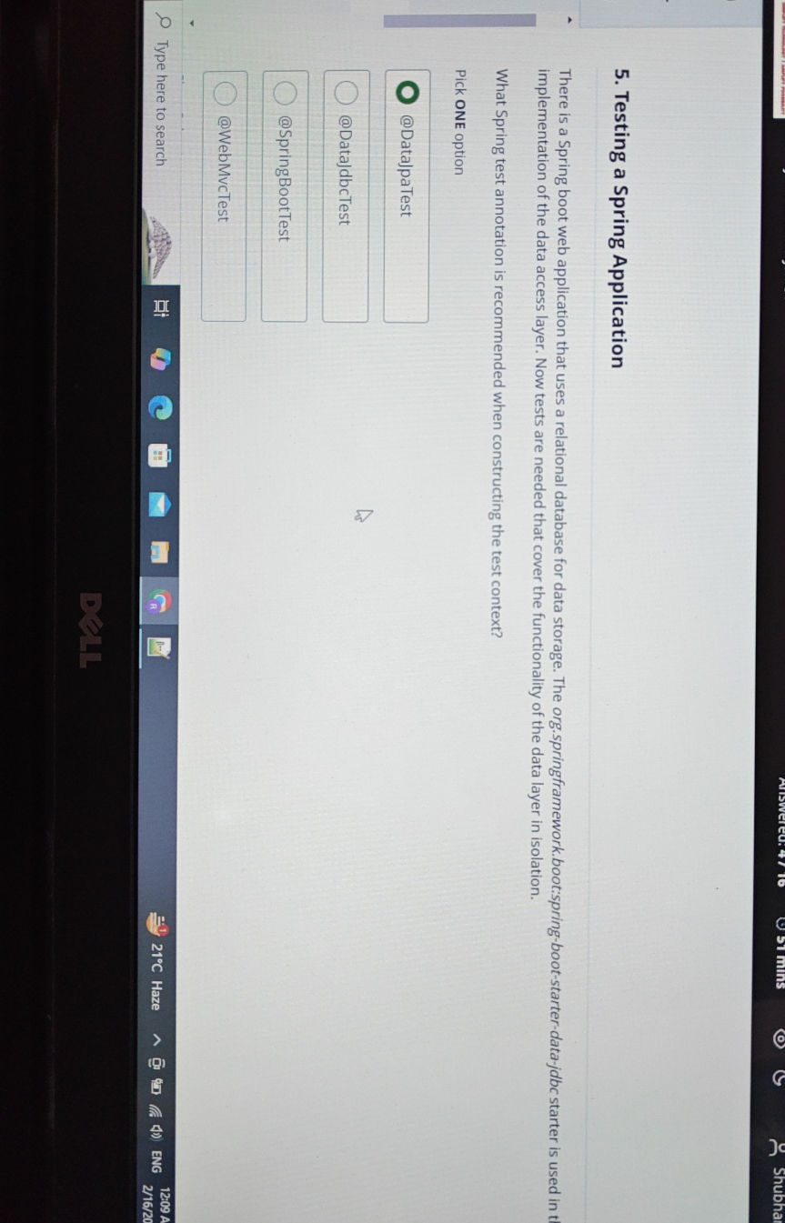 5 Testing a Spring Application There is a | StudyX