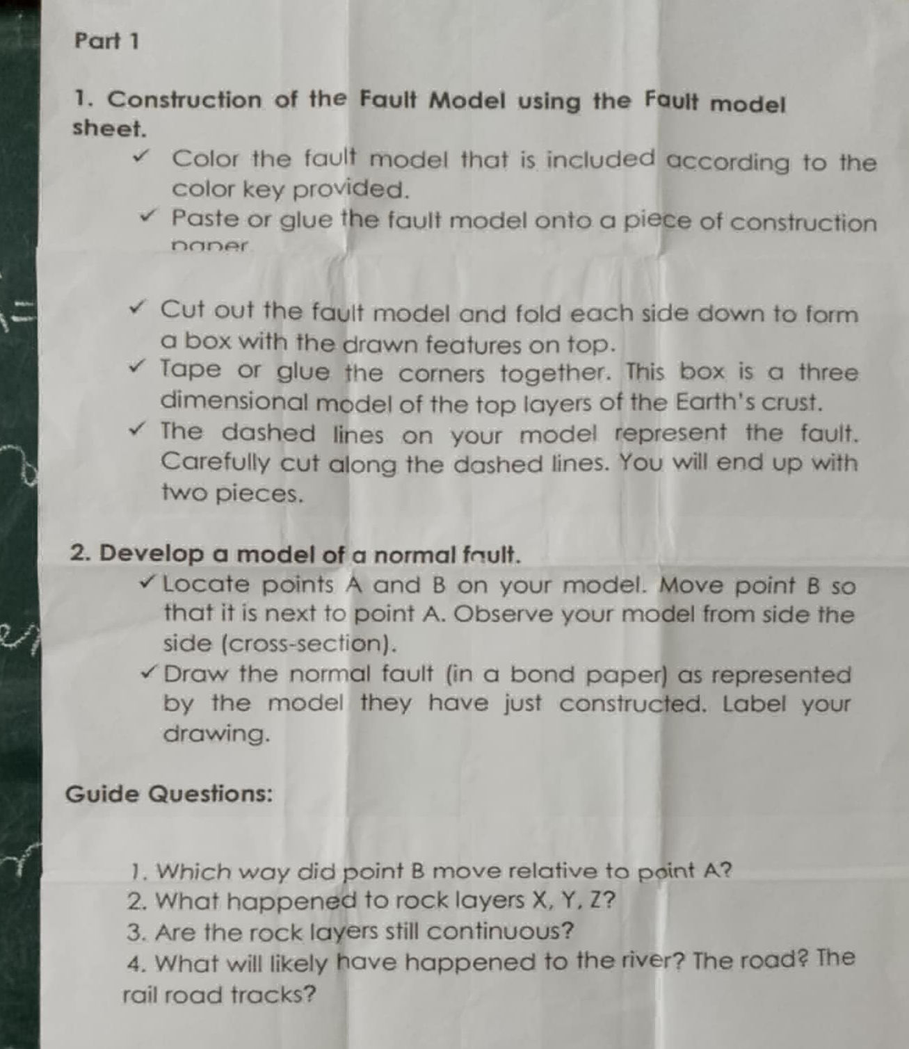 Part 1 1. Construction of the Fault Model | StudyX