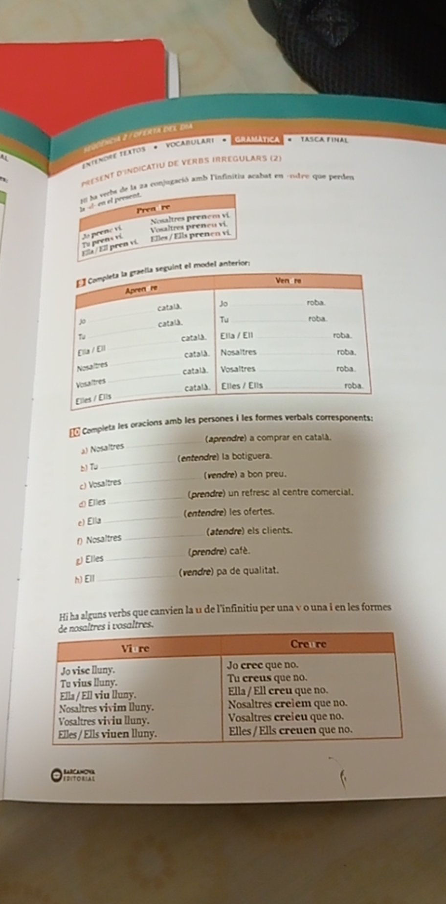 PRESENT D'INDICATIU DE VERBS IRREGULARS (2)