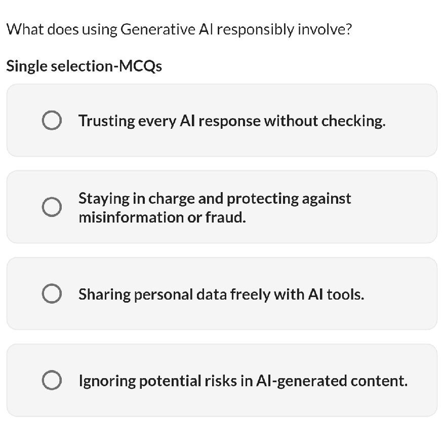 What does using Generative AI responsibly