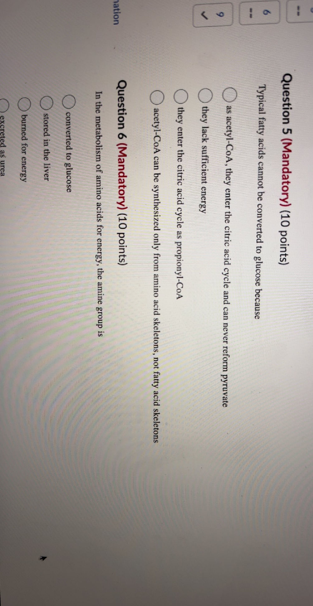 Question 6 (Mandatory) (10 points) In the