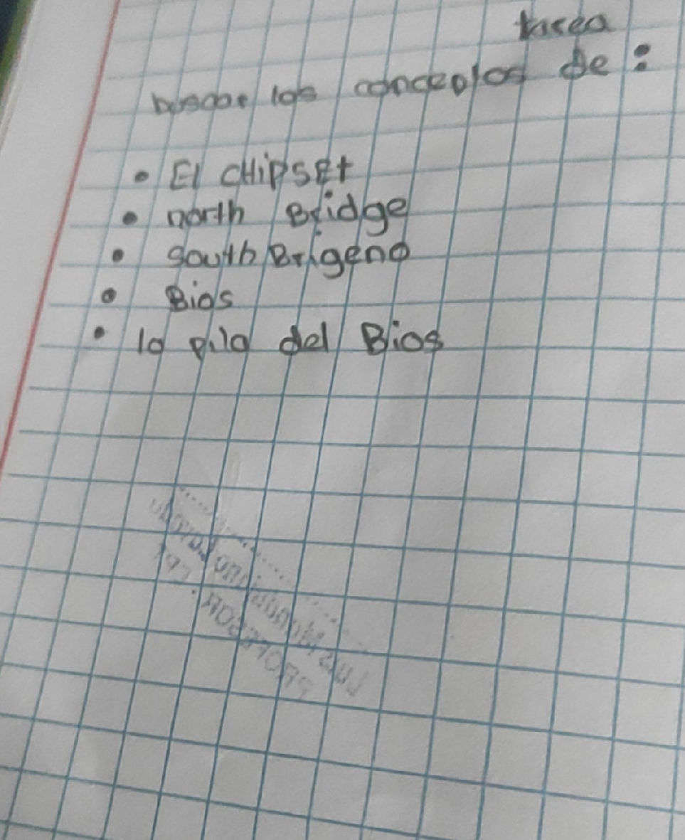 tarea buscar los conceptos de : • El Chipset