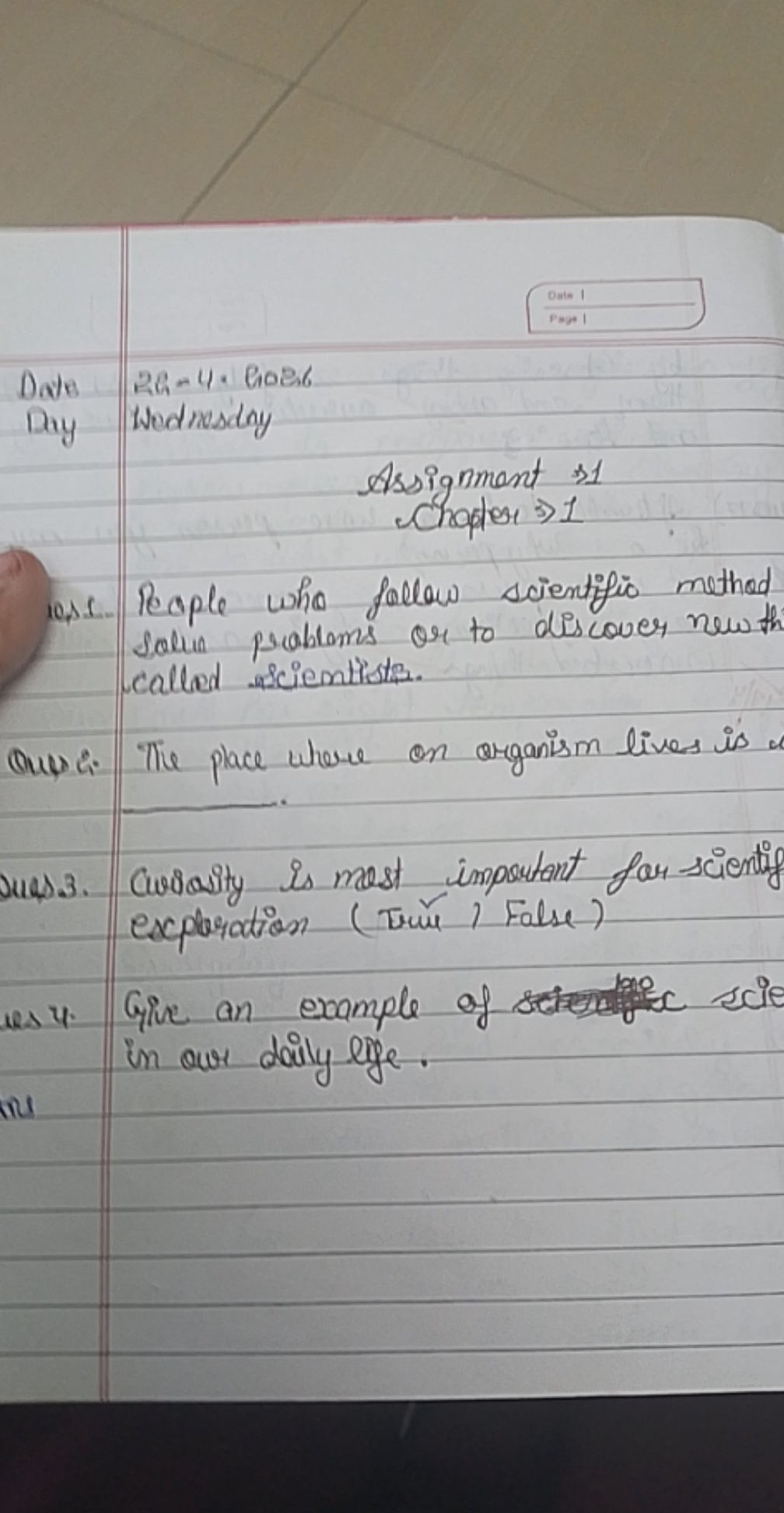 Give an example of scientific science in our