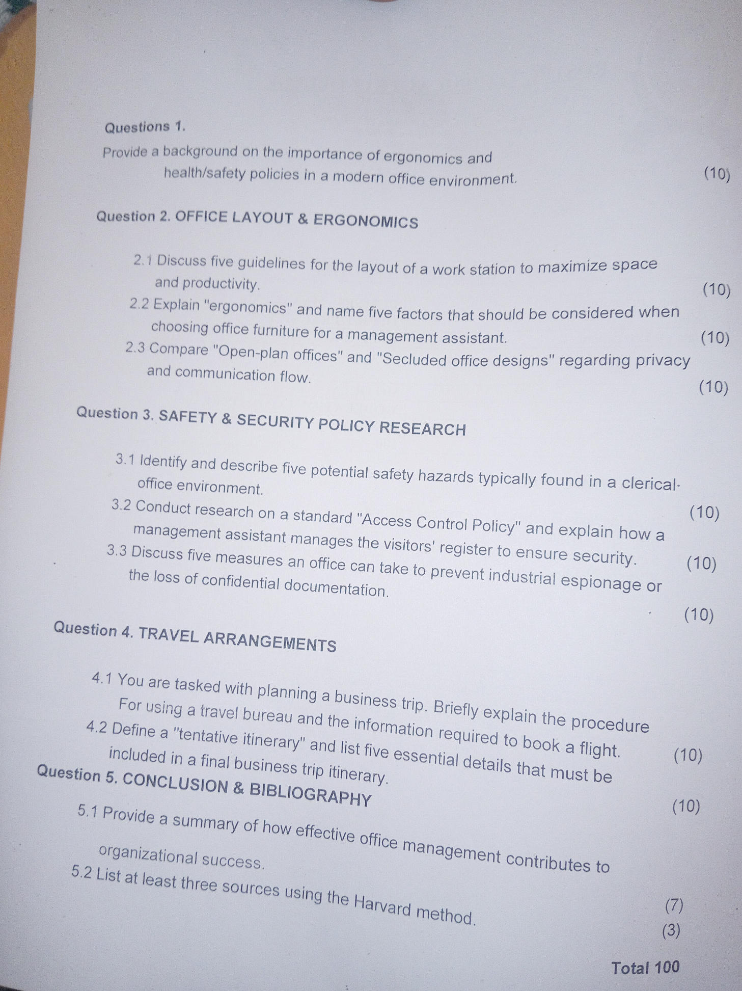 Question 4. TRAVEL ARRANGEMENTS 4.1 You are